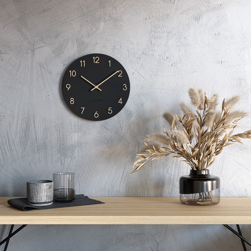 Cander Berlin MNU 2630 F Lautlose MDF-Wanduhr Weiß