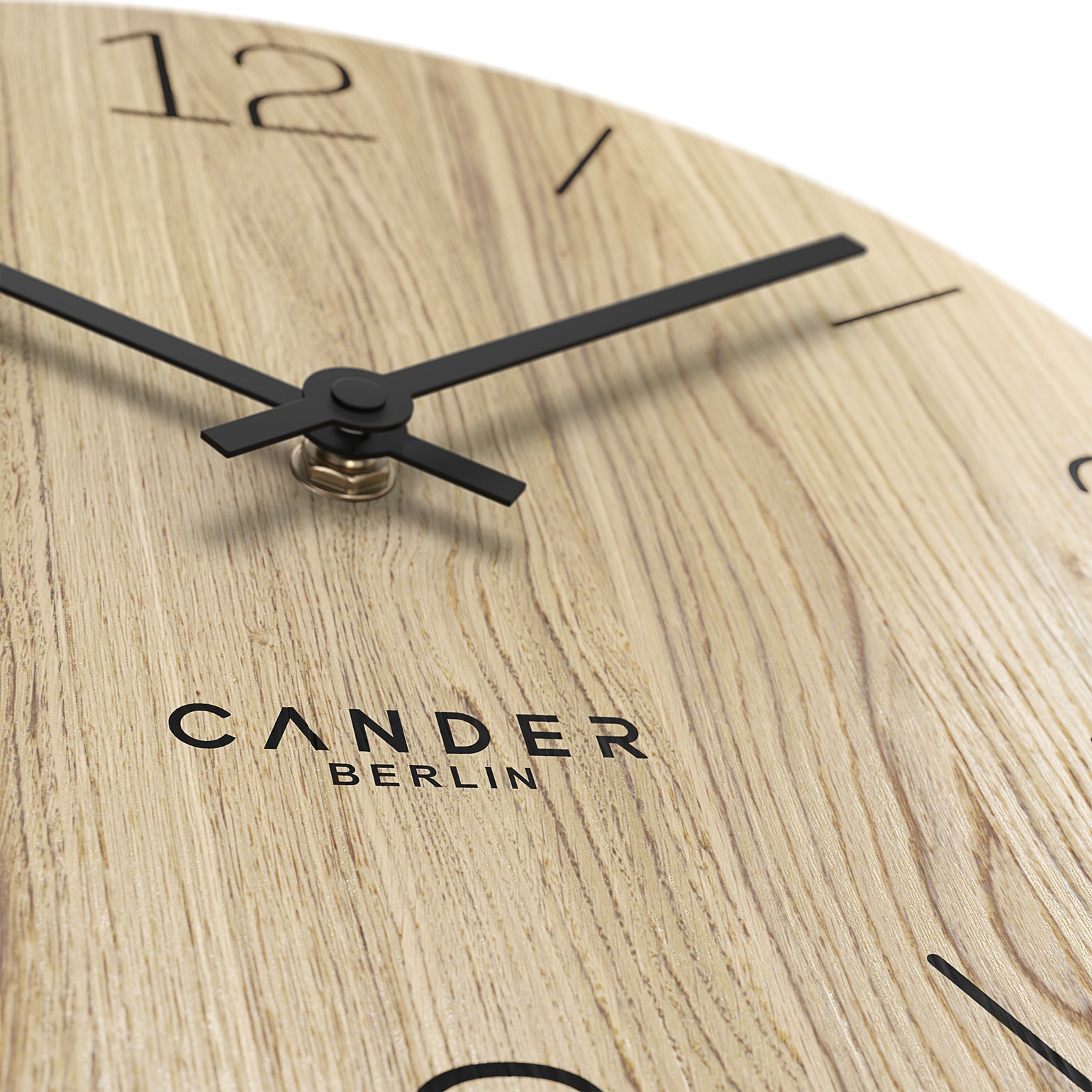 Cander Berlin MNU 2725 D Lautlose Holz-Wanduhr Eiche