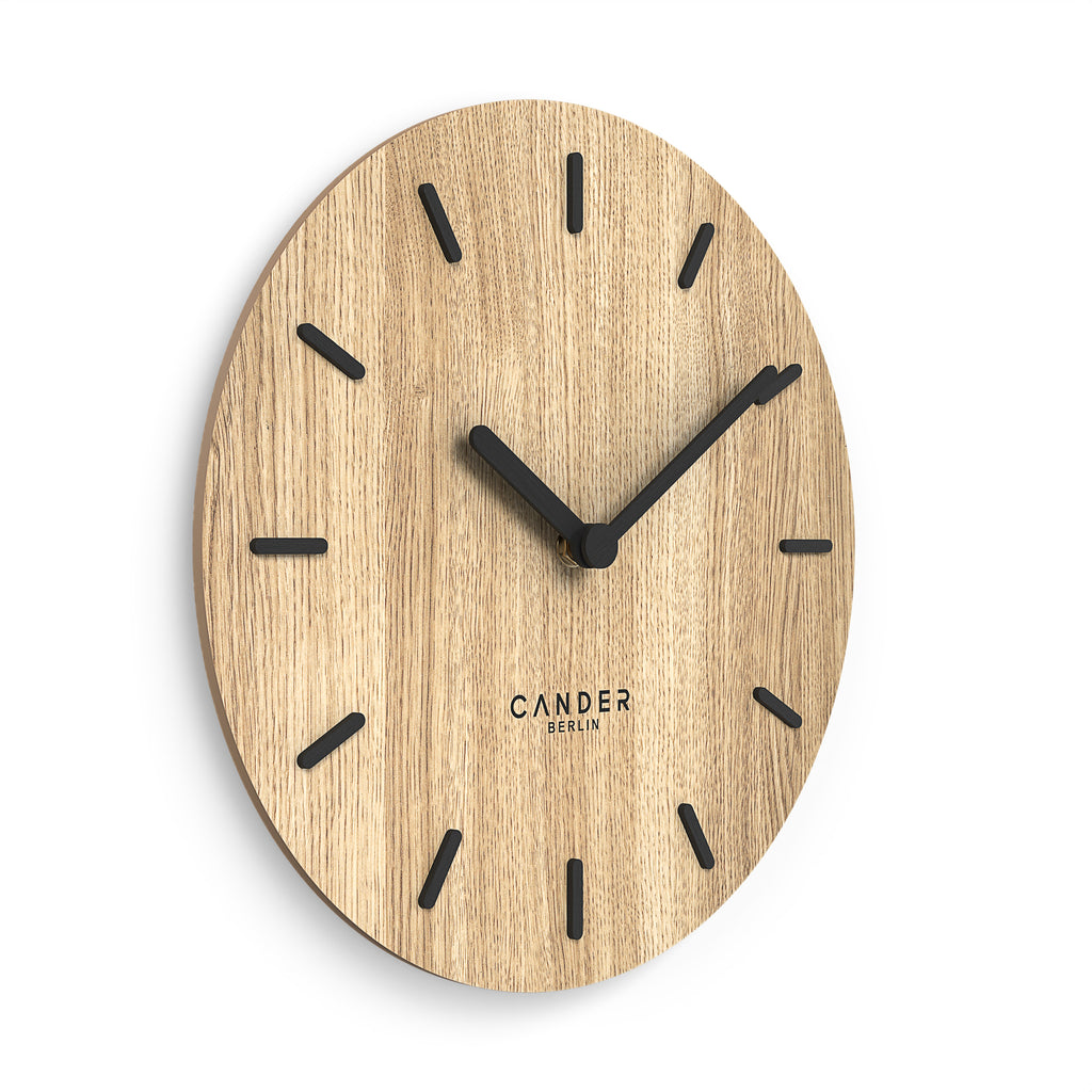 Cander Berlin MNU 2730 A Lautlose Holz-Wanduhr Eiche