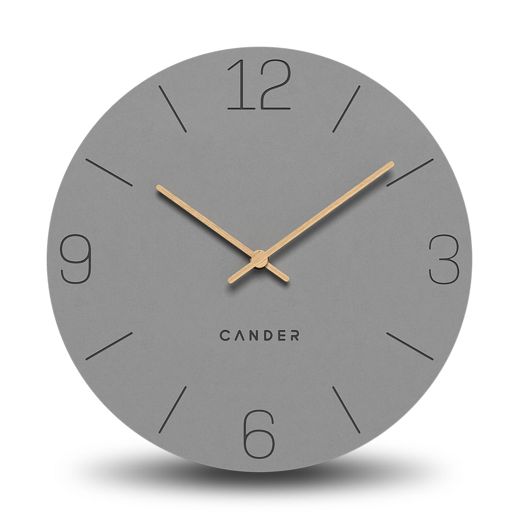 Cander Berlin MNU 2650 H Lautlose MDF-Wanduhr Grau