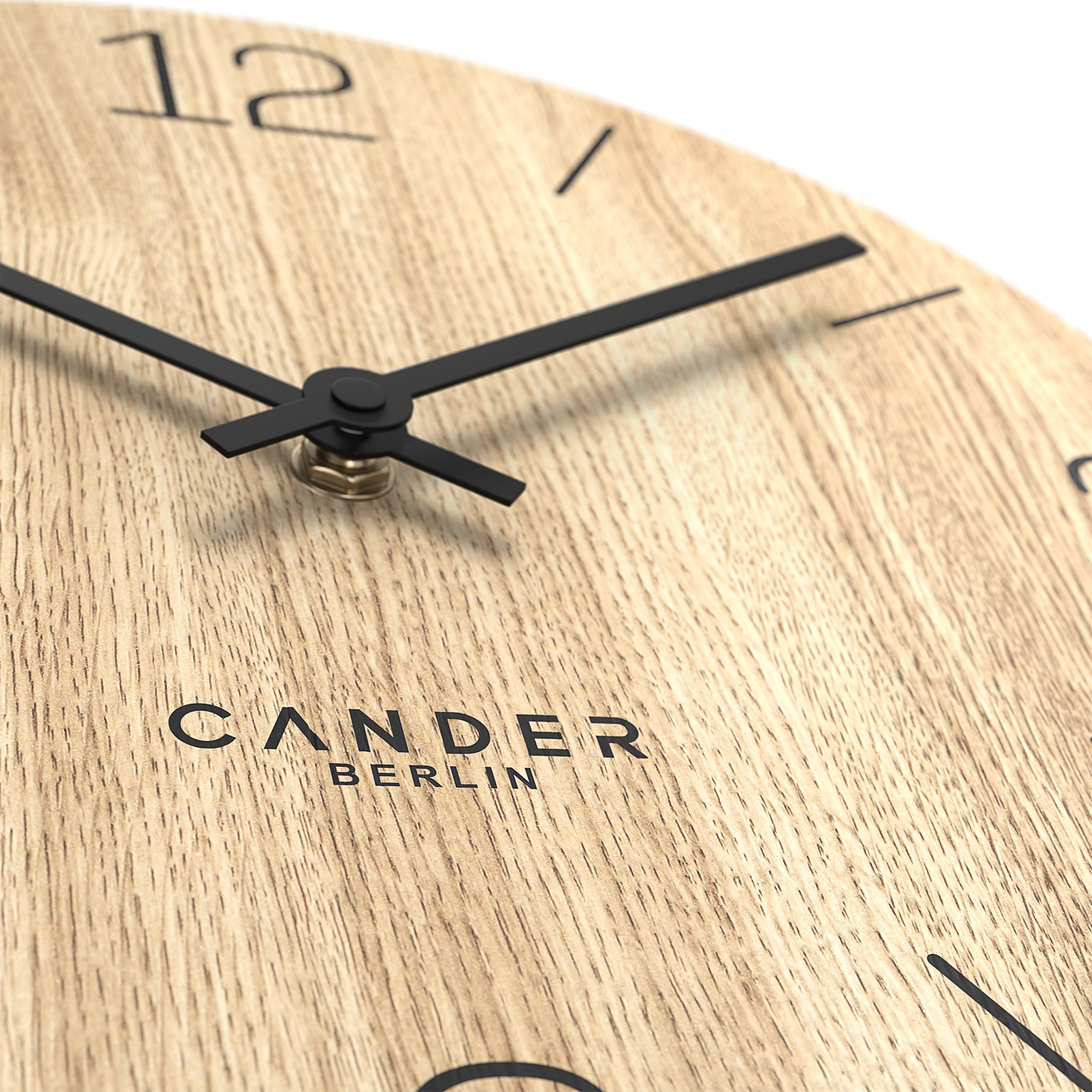 Cander Berlin MNU 2725 D Lautlose Holz-Wanduhr Eiche